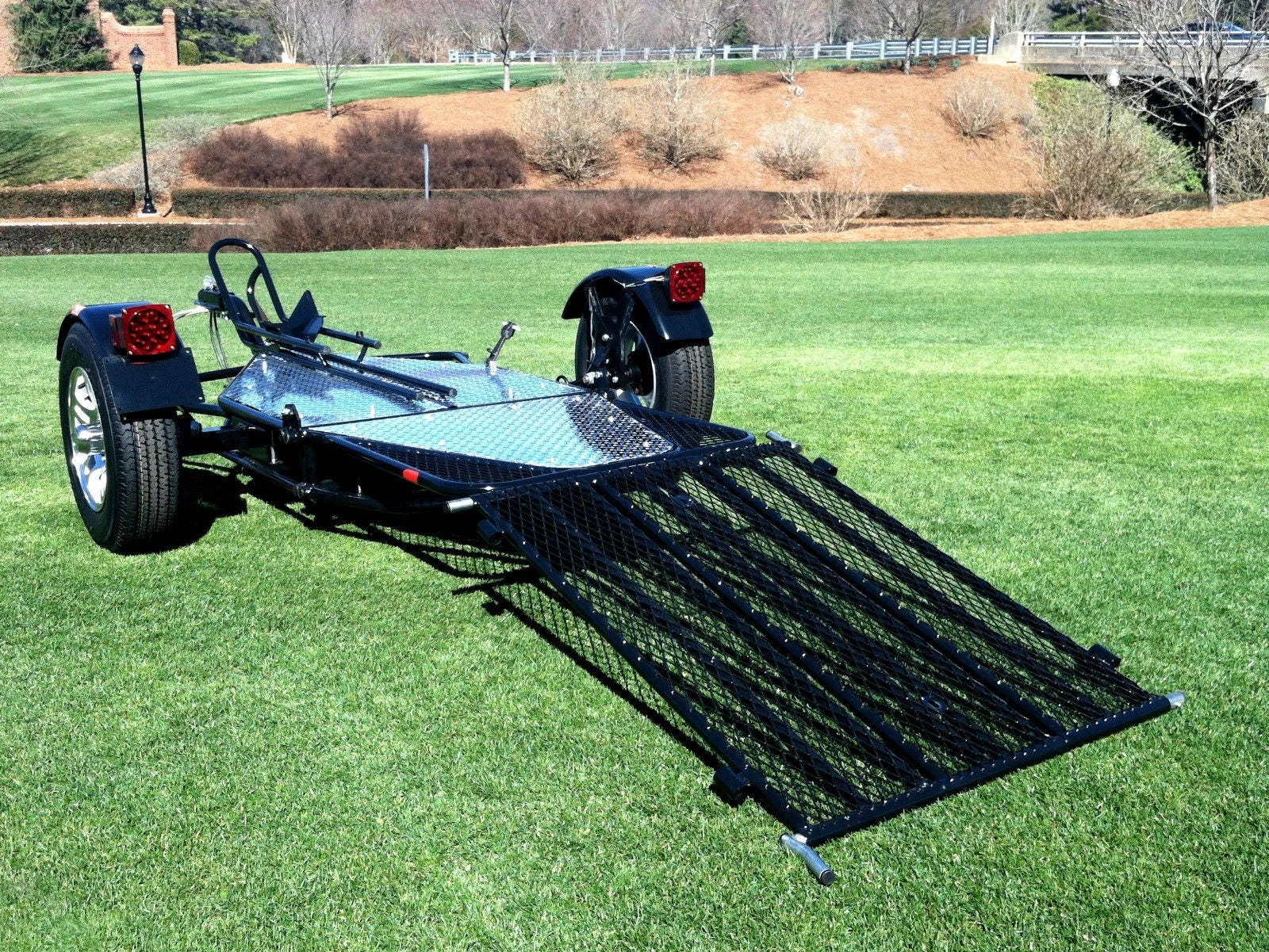 NEW Folding Single RAIL Motorcycle Trailer used for Harley Honda Gold ...